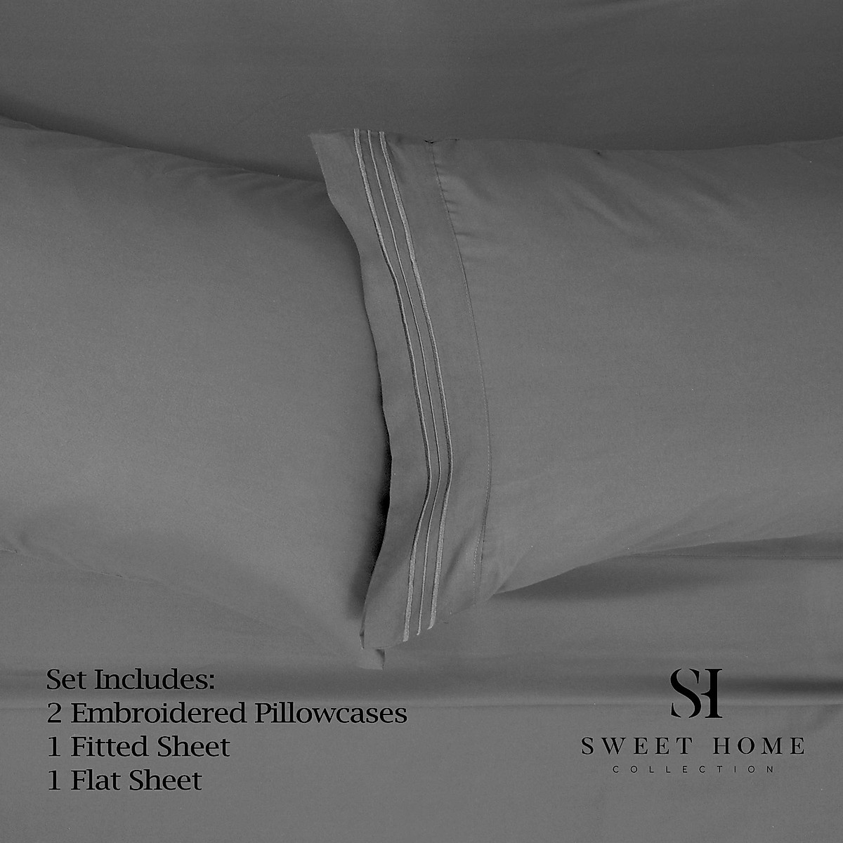 1500 Supreme Collection Full Sheet Sets Gray - Luxury Hotel Bed Sheets and Pillowcase Set for Full Mattress - Extra Soft, Elastic Corner Straps, Deep Pocket Sheets, Full Gray