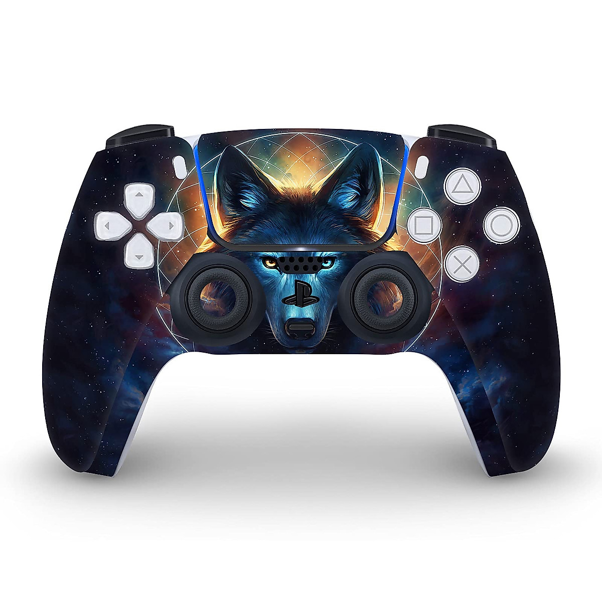 Dreamcatcher Wolf Art Mix Vinyl Faceplate Sticker Gaming Skin Case Cover Compatible with Sony Playstation 5 PS5 Disc Edition Console & DualSense Controller