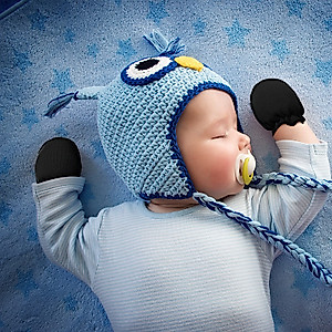 6 Pairs Newborn Baby Mittens No Scratch Infant Gloves Mitten for Baby 0-6 Months (White, Light Grey, Black, Medium Grey, Black Grey, Navy Blue)