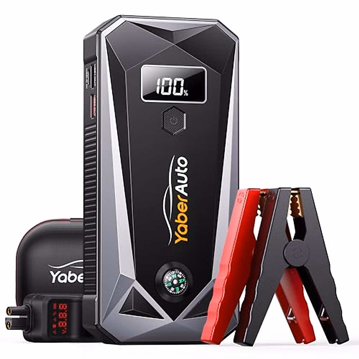 YaberAuto 5500A Car Battery Jump Starter for All Gas/10.0L Diesel Engines, 99.16Wh Portable Car Jump Starter Battery Pack, 12V Jump Box Battery Jumper Starter Portable with Safety Jumper Cables, Light