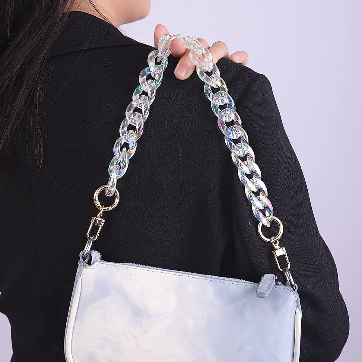 Wiwpar Acrylic Bag Straps Bag Chains Shoulder Straps Replacement Chain Strap for Women's Handbags