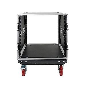 Seismic Audio - SA-PTR-10UC - 10 Space Pro Audio DJ Road Rack Case with Casters - 10U Pro Tour Grade Rack