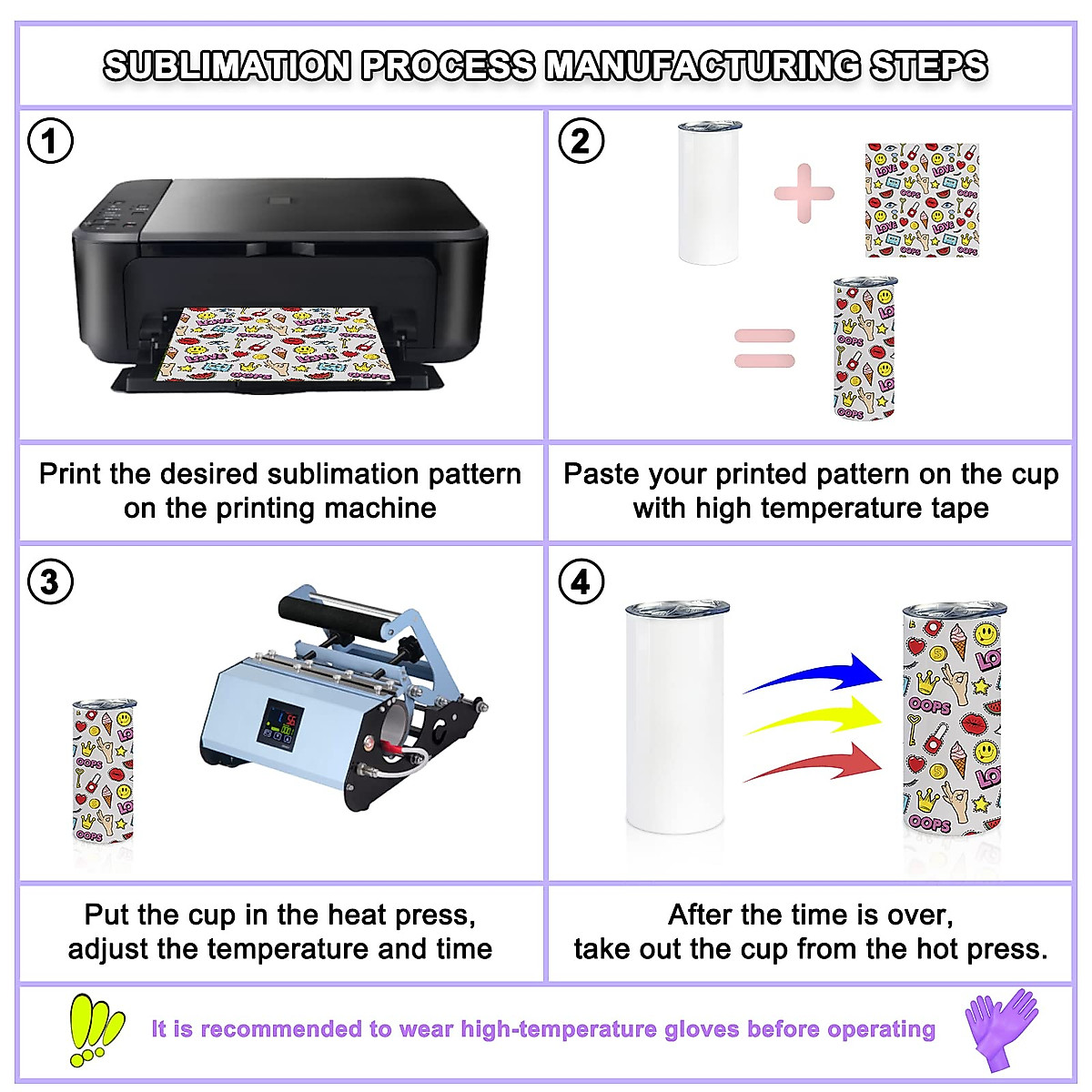 AiHeart 16oz Kids Sublimation Straight Skinny Tumbler,8pack Sublimation Stainless Steel Blanks Bulk,Double Wall Vacuum Tumblers with Shrink Wrap Films and Straw,Great DIY Gift for Kid,Toddler