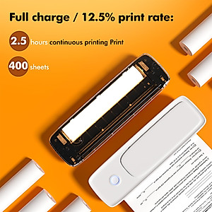 HXBER A4 Printer, A4 Portable Paper Printer Thermal Printing Wireless BT Connect Compatible with iOS and Android Mobile Photo PrinterSupport Various Paper Sizes