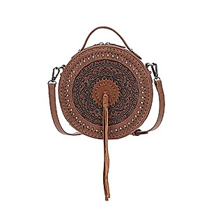 Wrangler Small Purses for Women Western Fringe Purses Crossbody Hanbags Bags Brown WG33-118BR