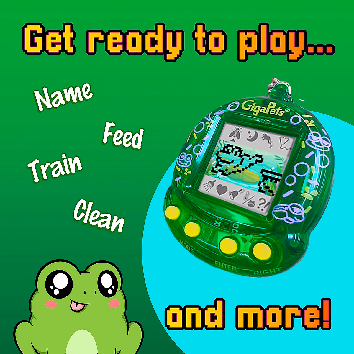 Giga Pet Virtual Pet for Kids Ages 5 and Up, 90s Throwback, Floppy Frog | 25th Anniversary Edition Upgraded Collector’s Edition | Kids Learn to Take Care of a Pet