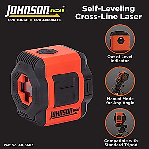 Johnson Level & Tool 40-6603 Self-Leveling Cross-Line Laser, Red, 1 Laser