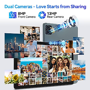 Tablet 2024 Newest Android 12, 2 in 1 Tablet with 128GB Large Storage, Tablet 10 Inch Big Screen with Octa-Core Processor, 5G WIFI Tablet with Keyboard, 13MP Rear Camera, 5.0 Bluetooth/GPS/Mouse/Case