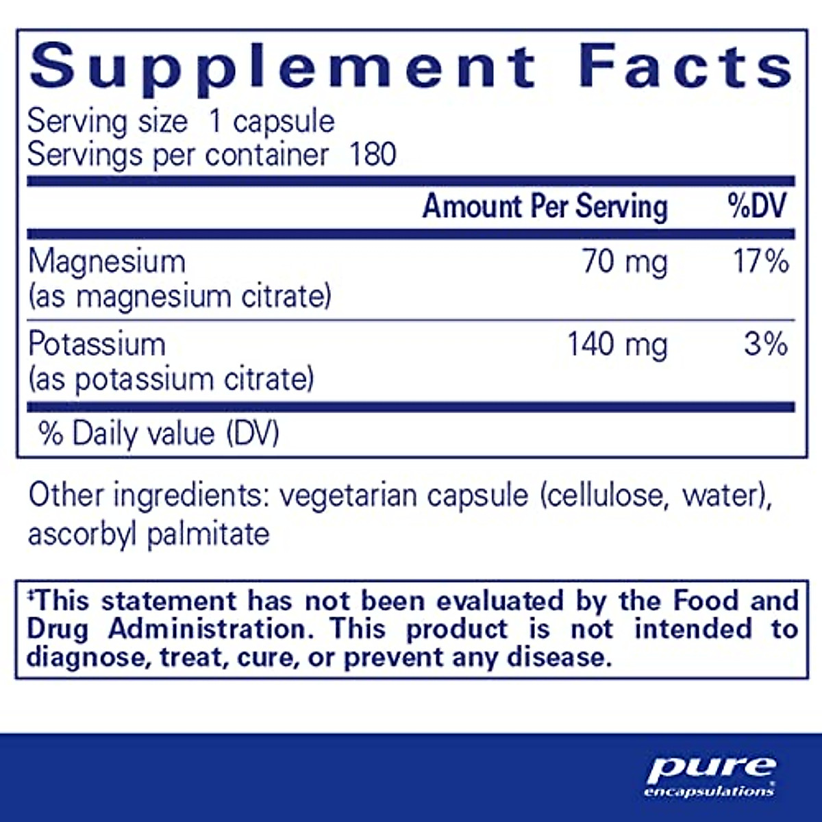 Pure Encapsulations Potassium Magnesium (Citrate) | Supports Heart Health, Muscles, Bone Mineralization, Nerves, and Acid/Alkaline Balance* | 180 Capsules