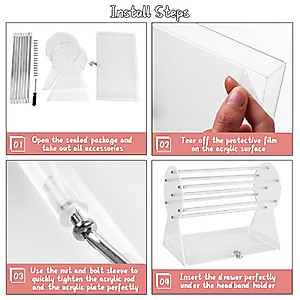 OAOLEER Headband Holder, Clear Jewelry Organizer for Teen Girl Women Gifts, The Perfect Headband Display Organizer (Acrylic with Drawer)