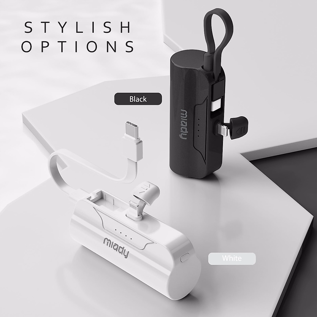 Miady 5000mAh Mini Portable Charger for iPhones, MFI-Certified Portable Phone Charger, Backup Battery Pack Charger Compatible with iPhone 14/13/12/11/X/XS/XR/8/7/6/5 Series (Cream Purple)