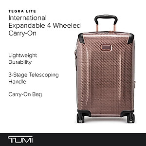 TUMI - Tegra-Lite International Expandable 4 Wheeled Carry-On - Carry On Luggage with Spinner Wheels & TSA Luggage Lock - Blush