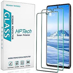 HPTech [2 Pack] Screen Protector for Samsung Galaxy A71 4G / 5G / 5G UW Tempered Glass, 9H Hardness, Anti Scratch, Case FriendlyBubble Free