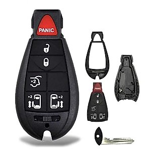 2 New Keyless Entry 6 Buttons Remote Start Car Key Fob Fobik Shell / CASE M3N5WY783X, IYZC01C for Town Country Dodge Grand Caravan Volkswagen Routan - (No Electronics or Chip Inside)