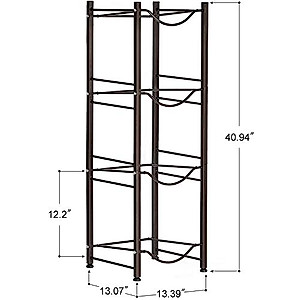 5 Gallon Water Jug Holder Water Bottle Storage Rack, 4 tier water cooler jug rack, 5 gallon water jug stand, 5 Gallon Water Bottle Holder(4 Tier, Dark Brown)