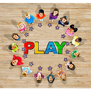 WaaHome Line Up Spots for Classroom Floor - 36pcs 4" Removable Vinyl Dots Number Stickers - Teacher Supplies and Decorations