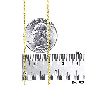 Nuragold 10k Yellow Gold 2mm Diamond Cut Rope Chain Lightweight Necklace, Mens Womens Jewelry 16" 18" 20" 22" 24" 26" 28" 30"