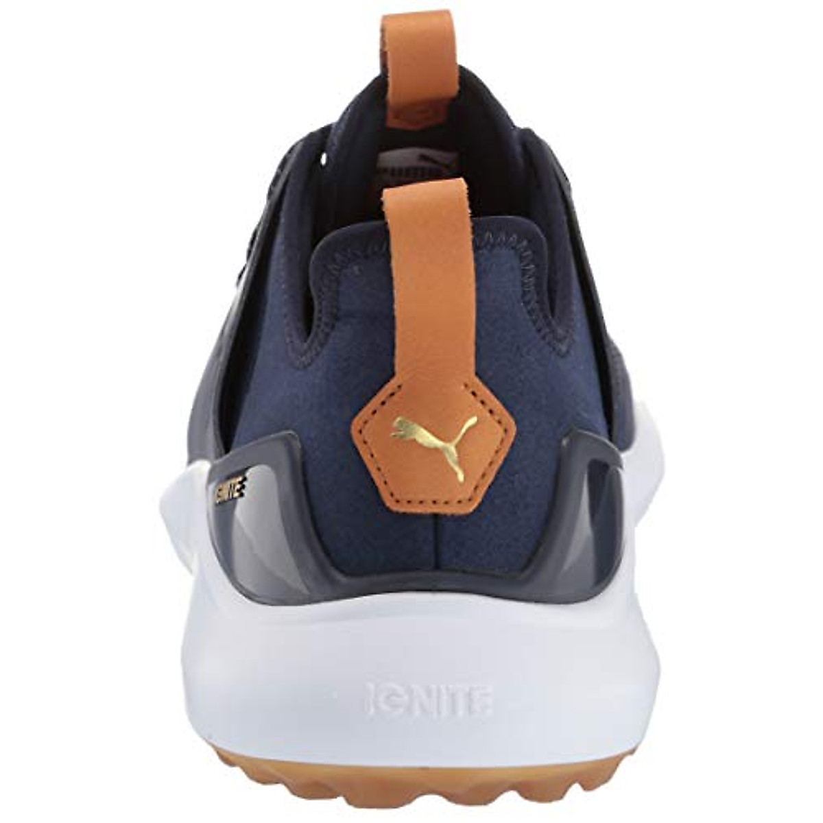 Puma Golf Men's Ignite Nxt Lace Golf Shoe, Peacoat-Puma Team Gold-Puma White, 9.5 M US