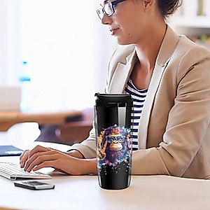 Peace Sign Bigfoot Sasquatch Travel Coffee Mug Reusable Coffee Cup Tumbler with Lid for Outdoor 350ml