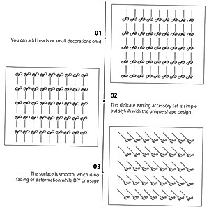 100pcs Ball Ear Ear Rings Studs Stud Earrings Pin Earrings Accessories Stainless Steel Studs Ear Jewelry Ear Studs Ear Stud Components Earring Making