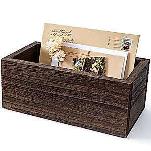 Dahey Rustic Wood Organizer for Countertop Bill Organizer Letter Holder Desk Envelope Accessories Storage Box Decorative Bin Sorter for Tabletop Home Office Kitchen