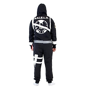 Marvel Agents of S.H.I.E.L.D. Men's Shield Jump Jumpsuit, Black, X-Large