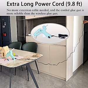 Full Size Hot Glue Gun Kit with 60W/100W/OFF Switch, 9.8ft Extra-long Power Cord Industrial Glue Gun with 2 Nozzles, 15 Glue Sticks, Case, Dual Power High Temp Hot Melt Glue Gun Large for Craft, Green