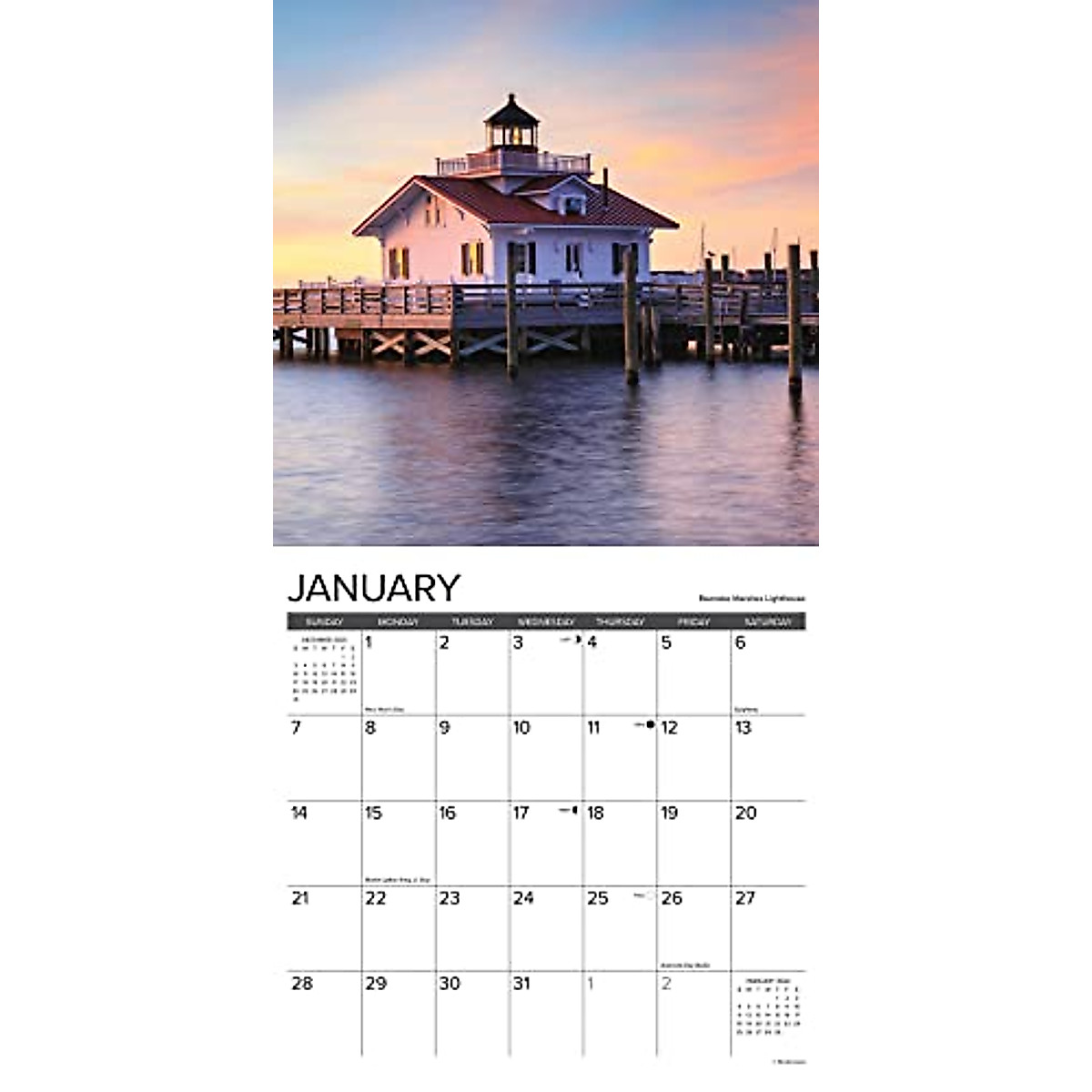 Willow Creek Press Outer Banks Monthly 2024 Wall Calendar (12" x 12")