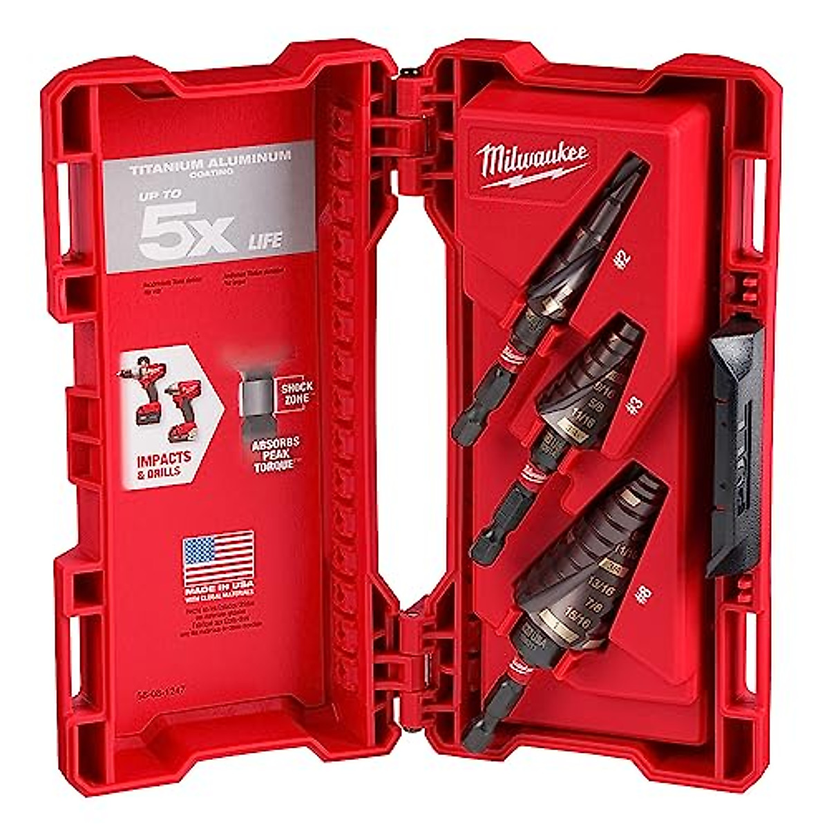 Milwaukee Titanium Shockwave Impact Duty Step Bit Kit (3-Piece)