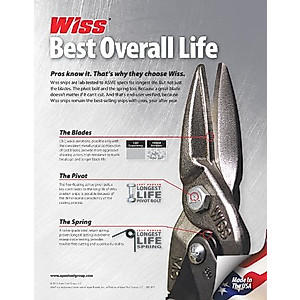 Wiss 9-1/4" Metalmaster Offset Straight and Left Cut Aviation Snips - M6R , Red