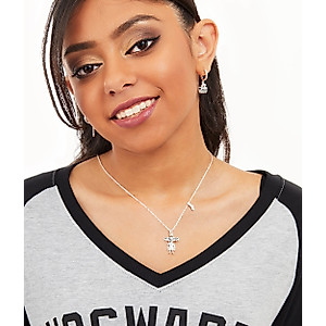 Harry Potter Dobby House Elf and Sock Necklace, Silver Plated, 18"