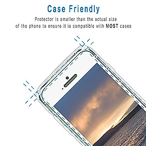 HPTech 2-Pack Tempered Glass For iPhone SE 2016, iPhone 5S, iPhone 5, iPhone 5C Screen Protector, Easy to Install, Bubble Free, 9H Hardness