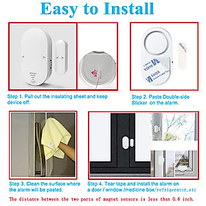 Evernary Door Window Alarm, Wireless Pool Door Alarm for Home Kids Saftey with 120dB Loud 4 Working Modes, Magnetic Sensor for Garage Business Apartment Office (7Pack)