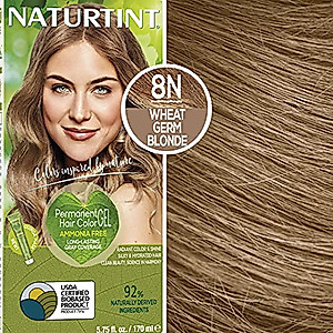 Naturtint Permanent Hair Color 8N Wheat Germ Blonde (Pack of 6), Ammonia Free, Vegan, Cruelty Free, up to 100% Gray Coverage, Long Lasting Results