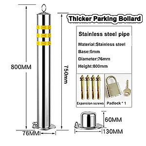Car Parking Space Lock,2 Parking Yellow and Balck Lockable Down Car Parking Barrier Post,Private Car Park Driveway Guard Saver Blocker,76×800mm ()