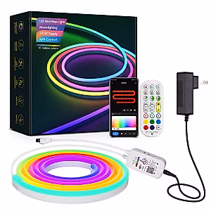 ZZHIC Cross-Border Factory KESHU Neon Light with Waterproof Music led Low Voltage 24V Soft Silicone Light Belt American Gauge (WiFi 5m 480light)