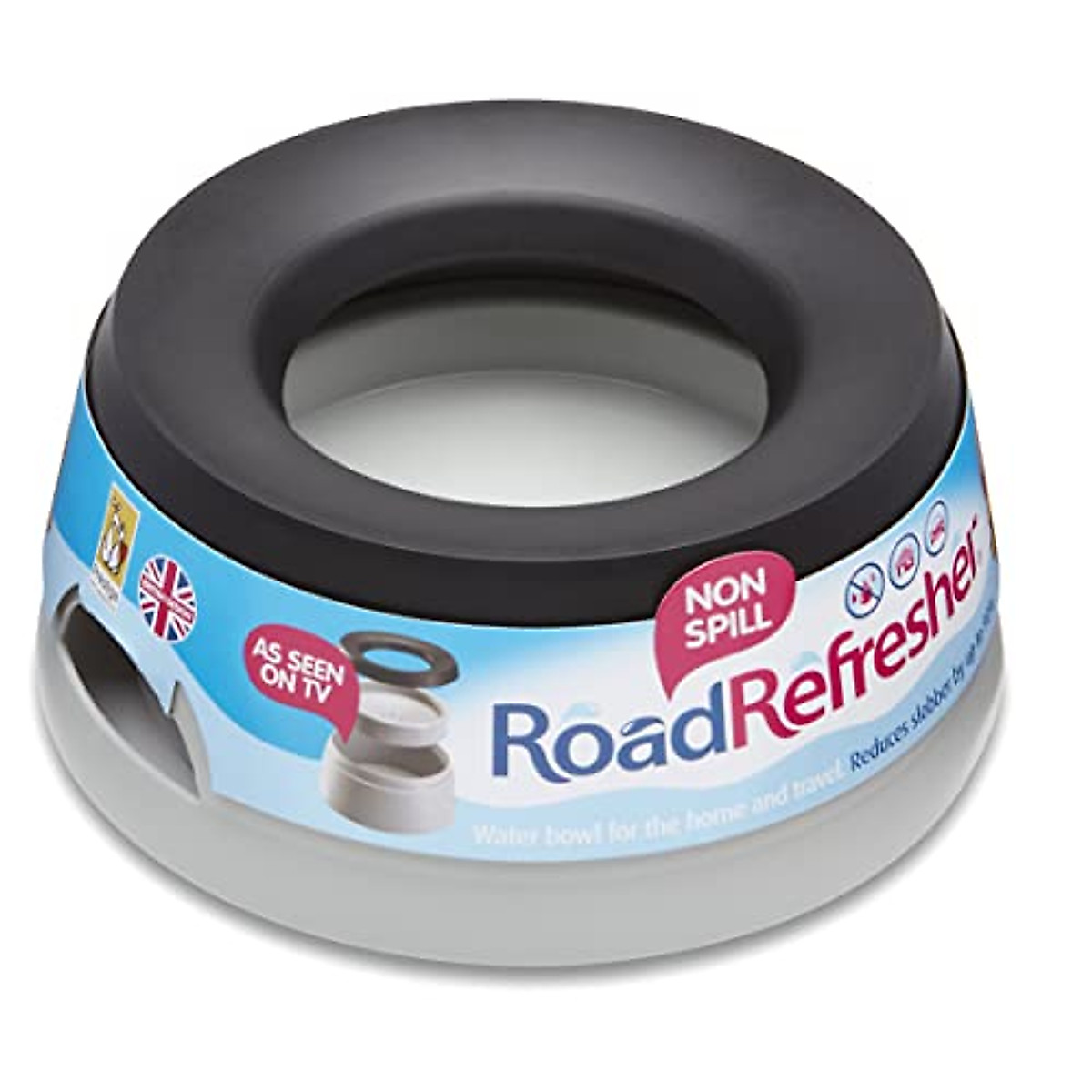Road Refresher by Prestige Pets, The No-Spill, Slobber Stopper Water Bowl Dispenser, The Neater Dish for Home & Travel, No Messy Splashes, Spilling or Drips for Dogs & Cats
