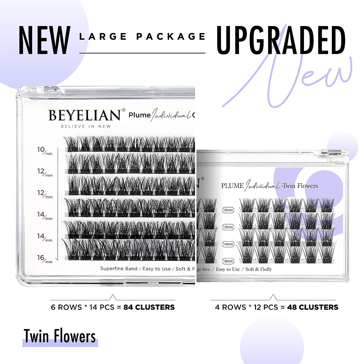 BEYELIAN Cluster Lashes, Individual Lash Clusters 84 Pcs, 10-16mm C Curl DIY Eyelash Extension Super Thin Band Resuable Soft Glue Bonded Lash Extensions (Style3 0.07 Mix Black Band)