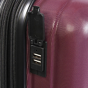 Brookstone Luggage Nelson Spinner Suitcase, Plum, Carry-On