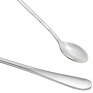 4 pcs 9 Inch Long Handle Iced Tea Spoon, Coffee Spoon, Ice Cream Spoon, Stainless Steel Cocktail Stirring Spoons for Mixing, Cocktail Stirring, Tea, Coffee, Milkshake, Cold Drink