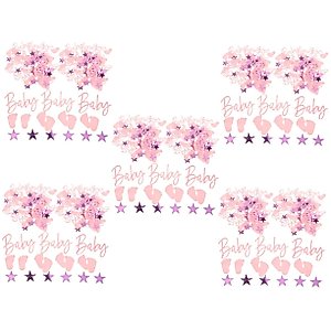 ifundom 5pcs 1 Baby Shower Baptism Table Confetti Gender Reveal Table Scatter Baby Reveal Confetti Star Confetti Gender Reveal Confetti Baby Footprint Confetti Plastic Supplies Cross