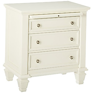 Coaster Furniture Sandy Beach Coastal 3 Drawer Nightstand Bedroom Bedside Table Storage Drawers Service Tray Buttermilk White 201302