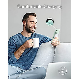 Anker Magnetic Wireless Charging Pad with Sleek Design, PowerWave Select+ Magnetic Pad, 5 ft Built-in Charging Cable, 7.5W Only Compatible with iPhone 12 (No AC Adapter)