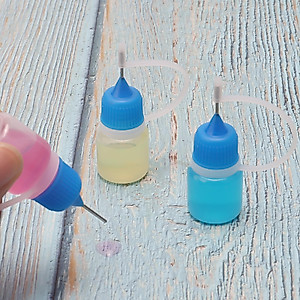 10pcs 3ml Empty Plastic Dropper Bottles Metal Needle Bottle Blue Cap
