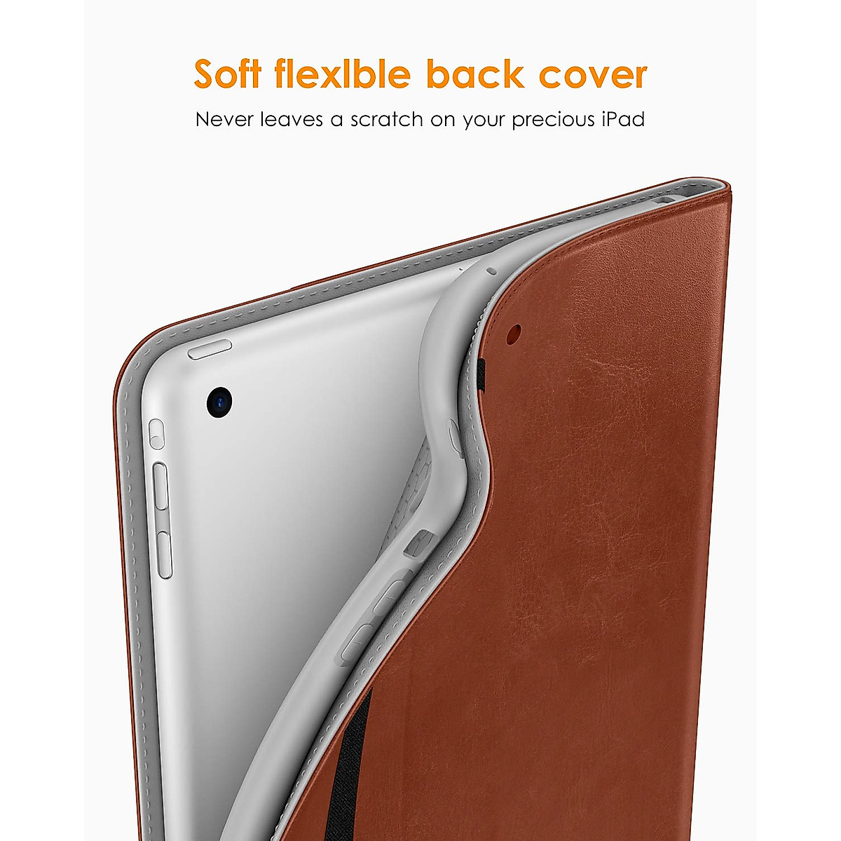 DTTO for iPad Mini 1 2 3 Case, Premium Leather Folio Stand Cover Case with Multi-Angle Viewing and Auto Wake-Sleep Function, Front Pocket for iPad Mini 1/Mini 2/Mini 3 - Brown
