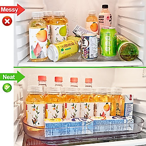 Lazy Susan Fridge Turntable Organizer for Refrigerator, 360°Rotating Fridge Organizer and Storage with Non-Slip Base and Raised Edge for Cabinet, Countertop, Table Top, Kitchen, Pantry