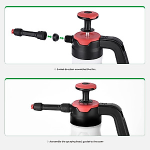 FOSHIO Car Wash Foam Pump Sprayer 0.4 Gallon, Hand Pump Pressure Sprayer with Trigger Lock Water Sprayer for Car Detailing, Lawn and Garden