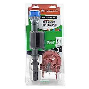 Fluidmaster 400CAR3P5 PerforMAX Adjustable High Performance Toilet Fill Valve and Flapper Repair Kit, For 3-Inch Flush Valve Toilets