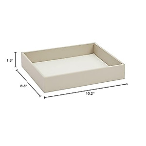 Juvale 2 Pack Faux Leather Valet Tray for Men, Velvet Catchall Organizer for Entryway, Nightstand, Keys, Wallet (Cream, 10 x 8 x 2 In)