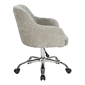 OSP Home Furnishings Versailles Office Chair in Smoke Velvet Fabric with Chrome Base